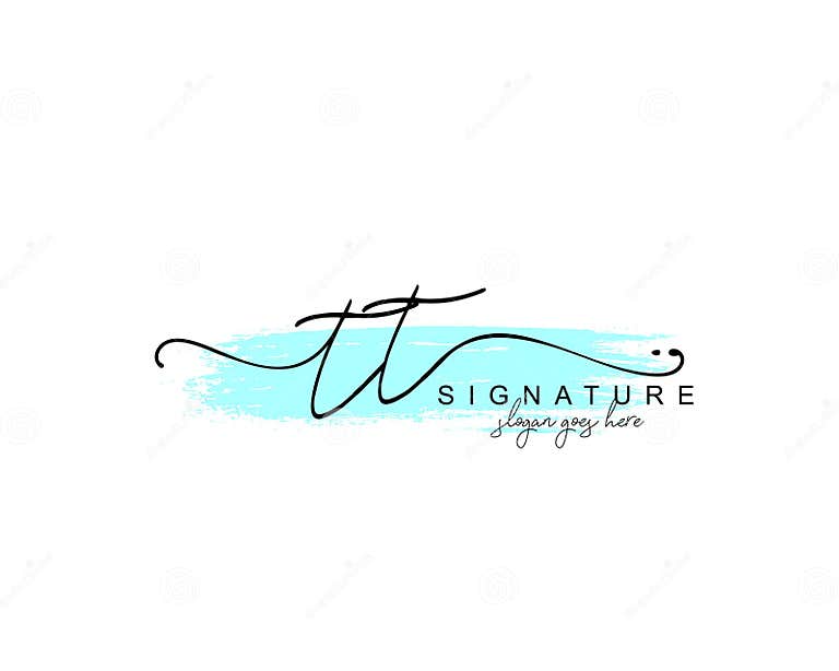 TT Signature Logo Template Vector Stock Vector - Illustration of ...