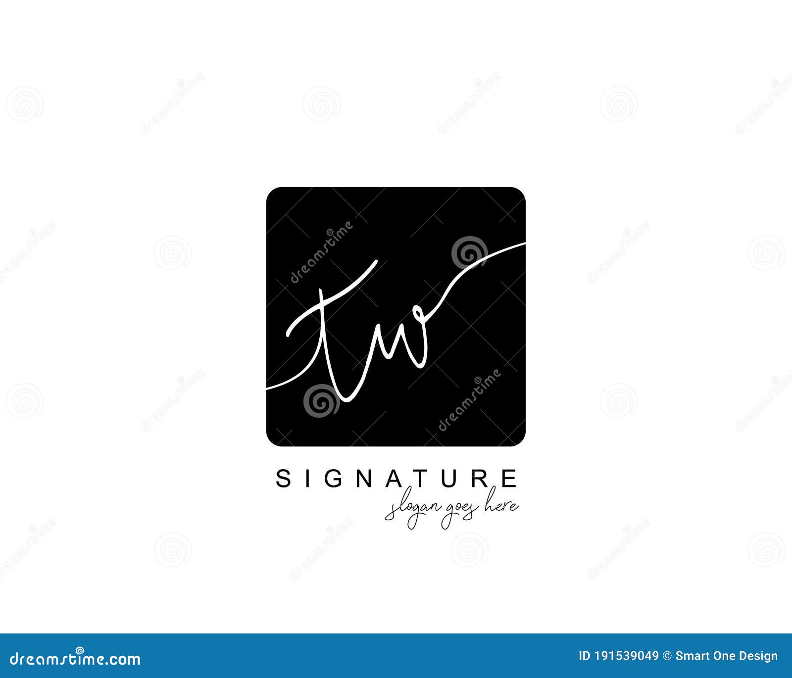 TW Signature Logo Template Vector Stock Vector - Illustration of ...
