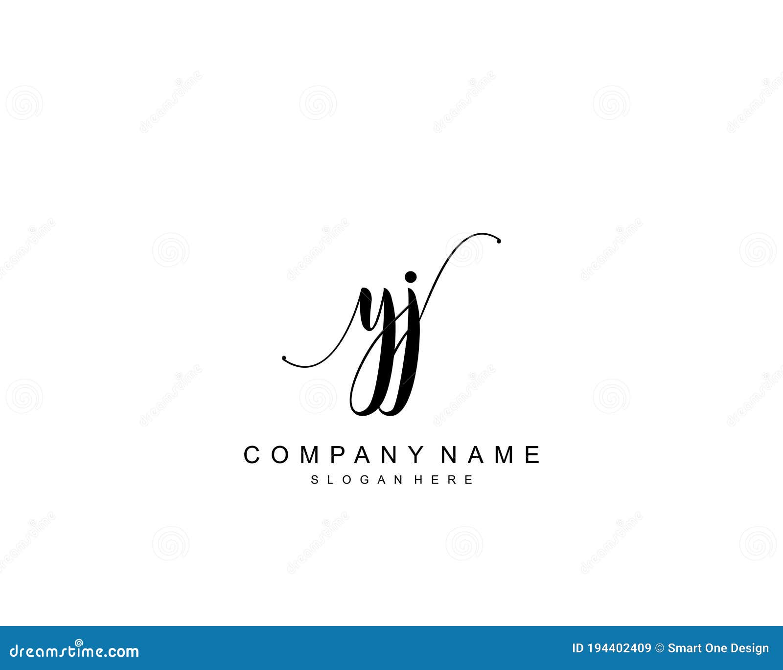 YJ Signature Logo Template Vector Stock Vector - Illustration of ...