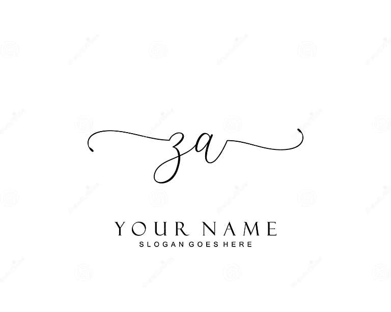 ZA Signature Logo Template Vector Stock Vector - Illustration of ...