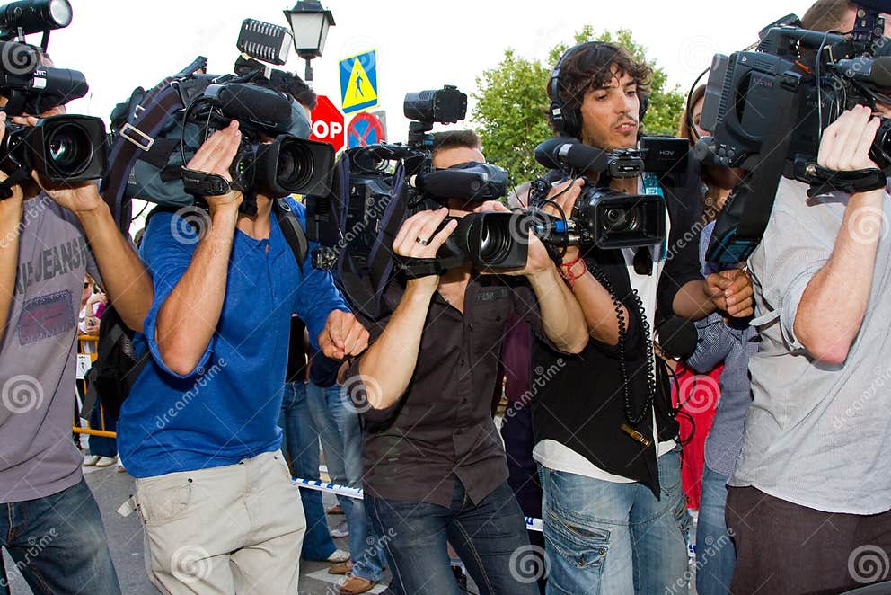 Paparazzi with Video Camera Editorial Photography - Image of reporter ...