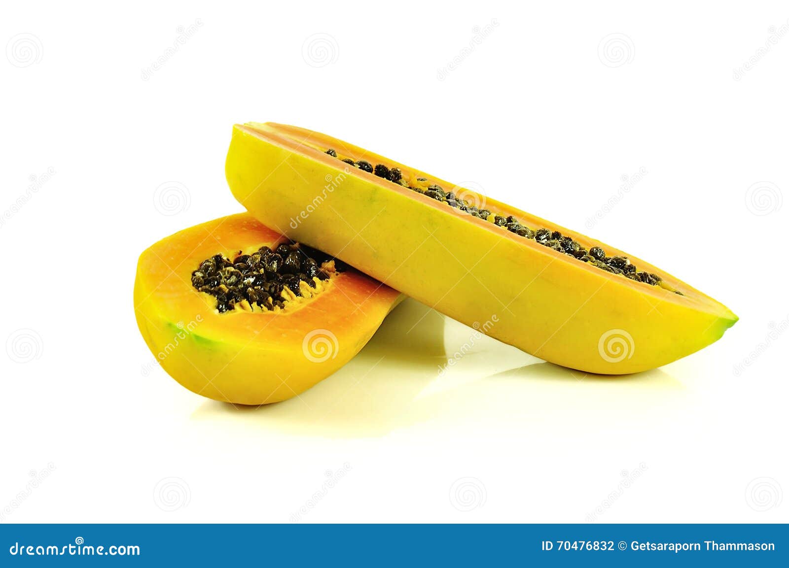 Papaya Close Up Isolated on White Background Stock Photo - Image of ...