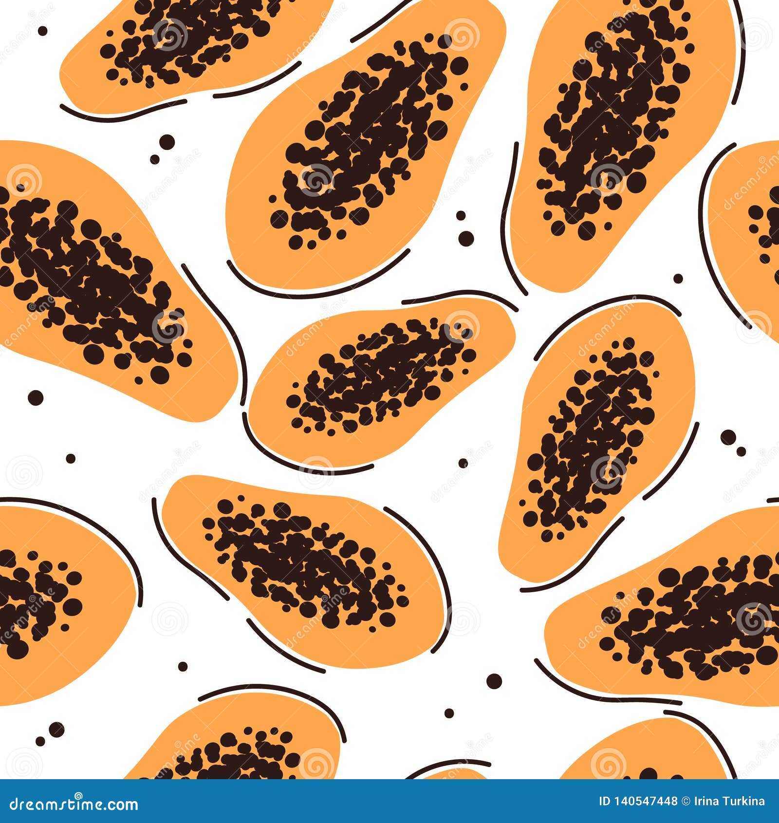 Papaya, Colorful Seamless Pattern Stock Vector - Illustration of ...