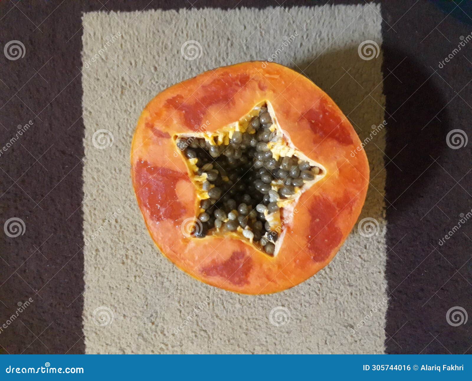 Papaya Fruit is Cut into a Star Shape Stock Photo - Image of papaya ...