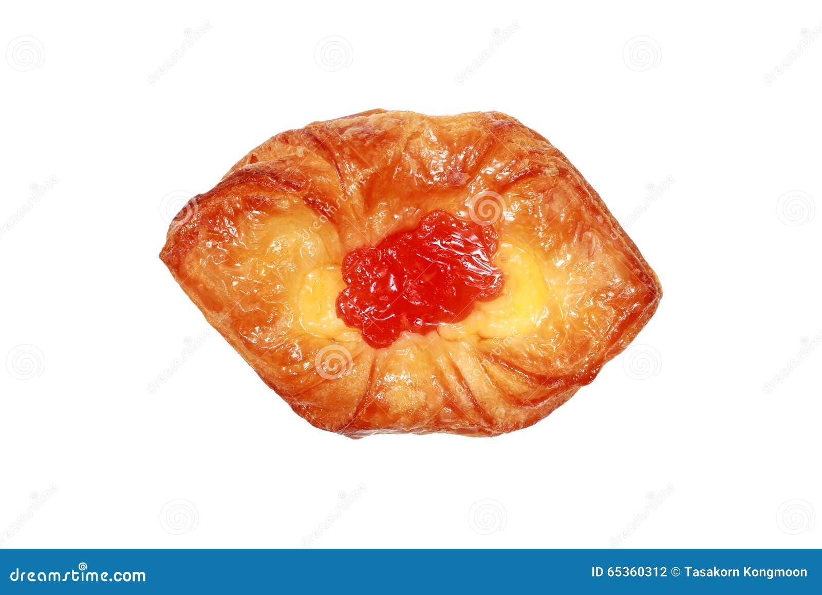 Papaya Fruit Danish Bread Isolated on White Stock Photo - Image of ...
