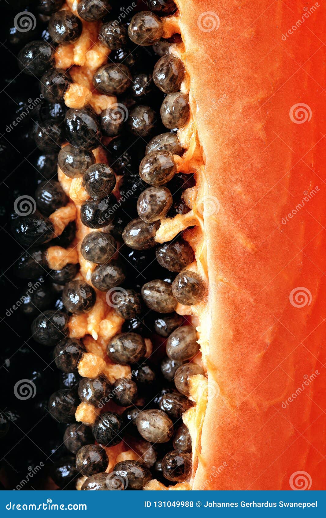 Papaya fruit halved macro stock photo. Image of inside - 131049988