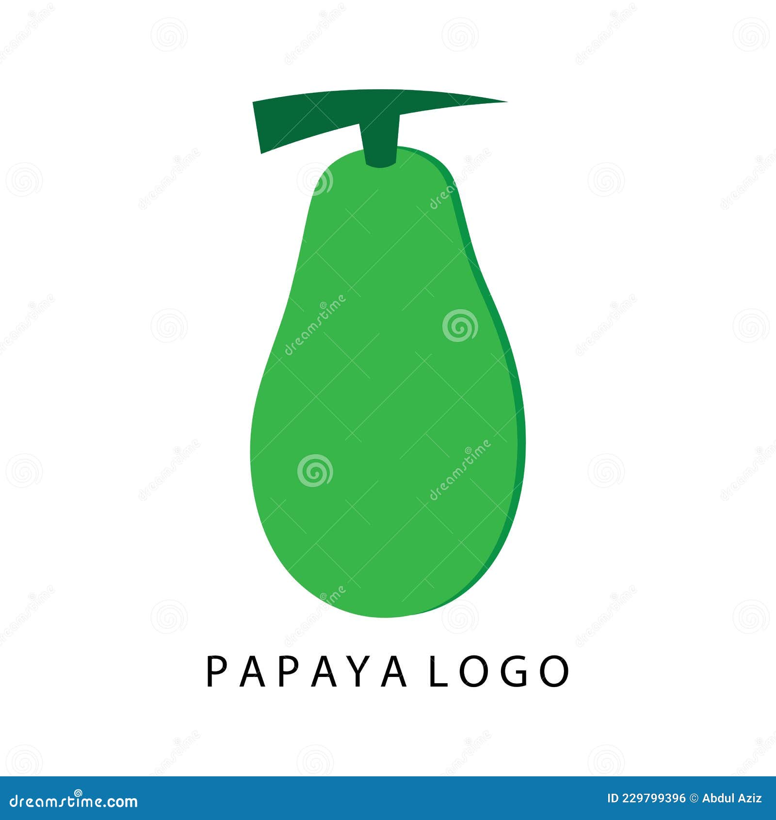 Papaya Fruit Icon Logo Vector Stock Vector - Illustration of organic ...