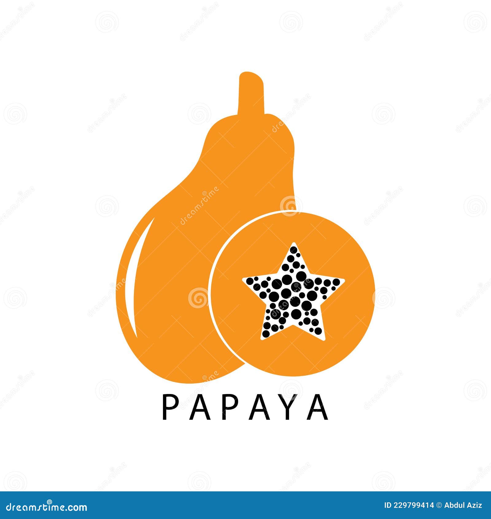 Papaya Fruit Icon Logo Vector Stock Vector - Illustration of summer ...