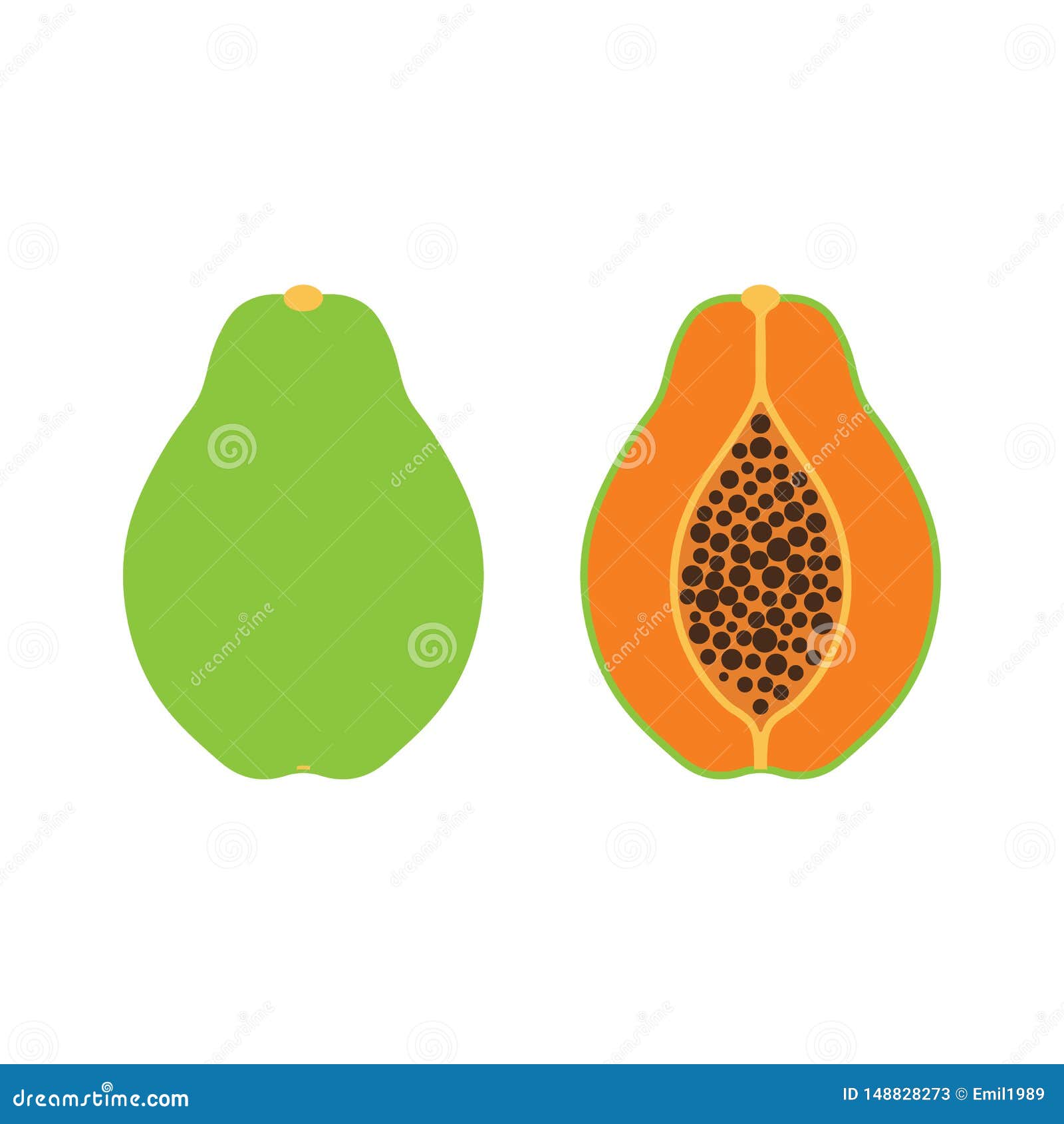 Papaya Fruit Icon Symbol. Vector Eps10 Stock Illustration ...