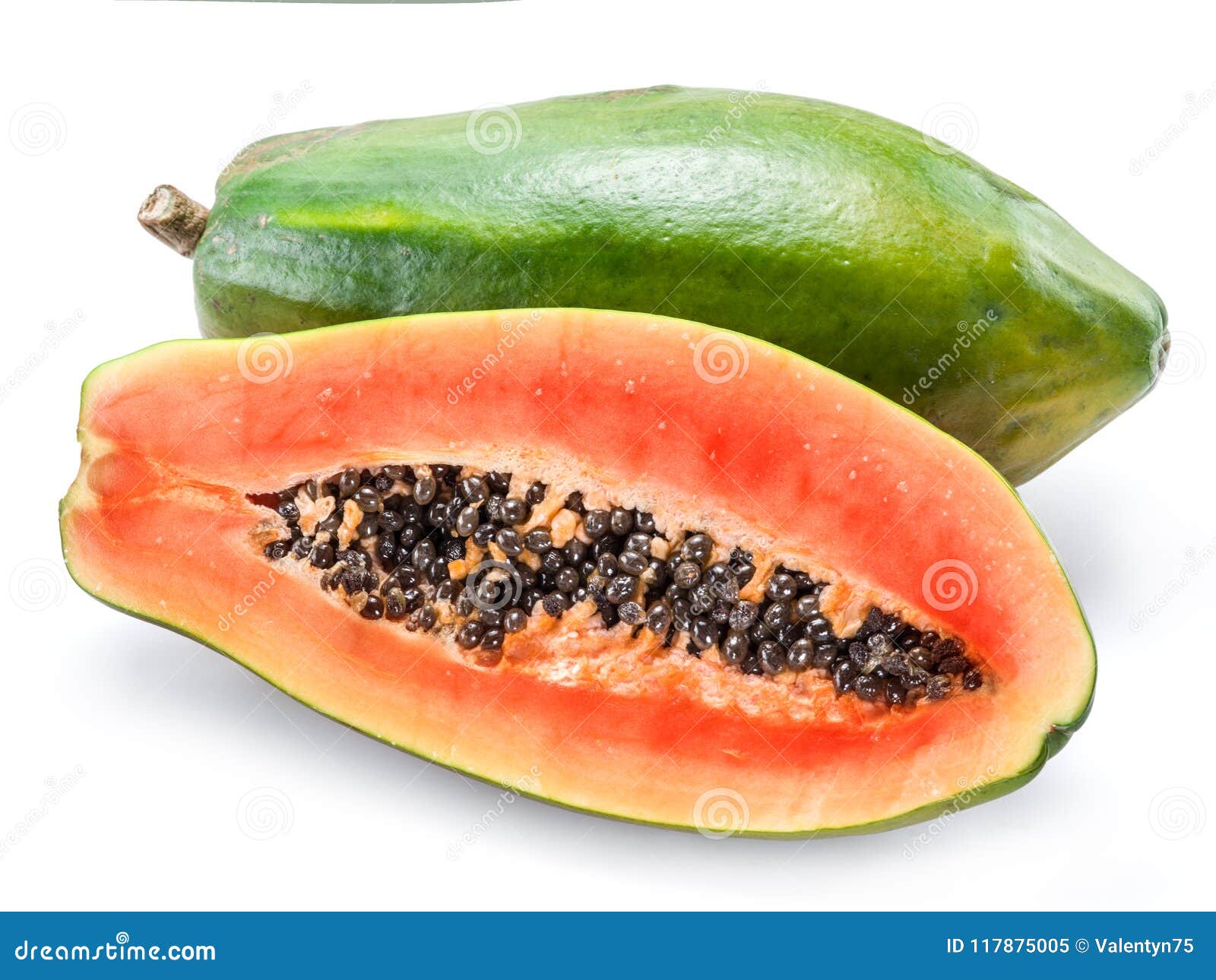 Papaya Fruit Isolated on a White Background. Stock Image - Image of ...