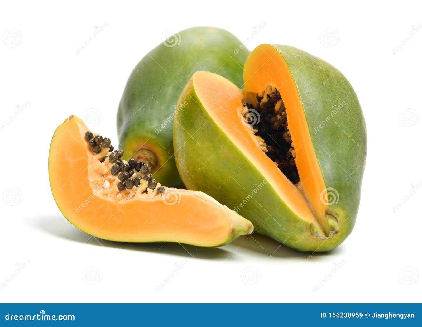 Split Papaya With Seeds In Tropical Setting Royalty-Free Stock ...