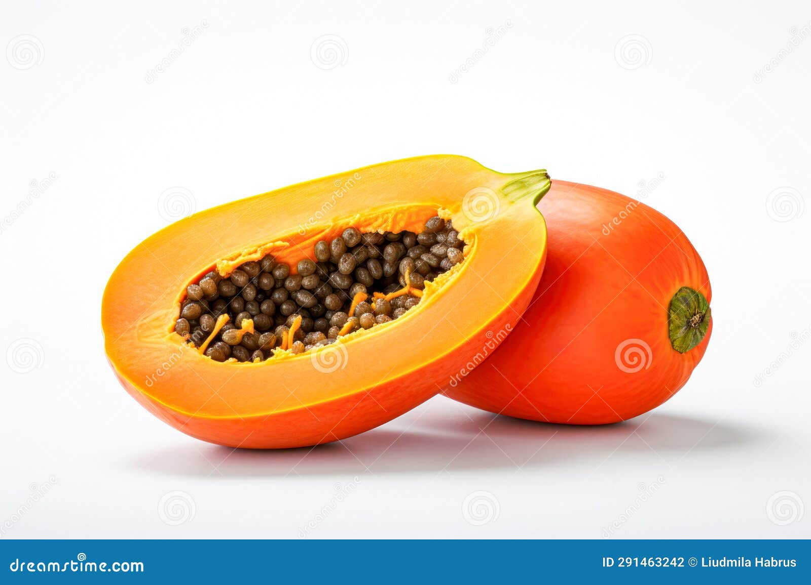 Papaya Fruit Isolated on White Background. Stock Photo - Image of ...