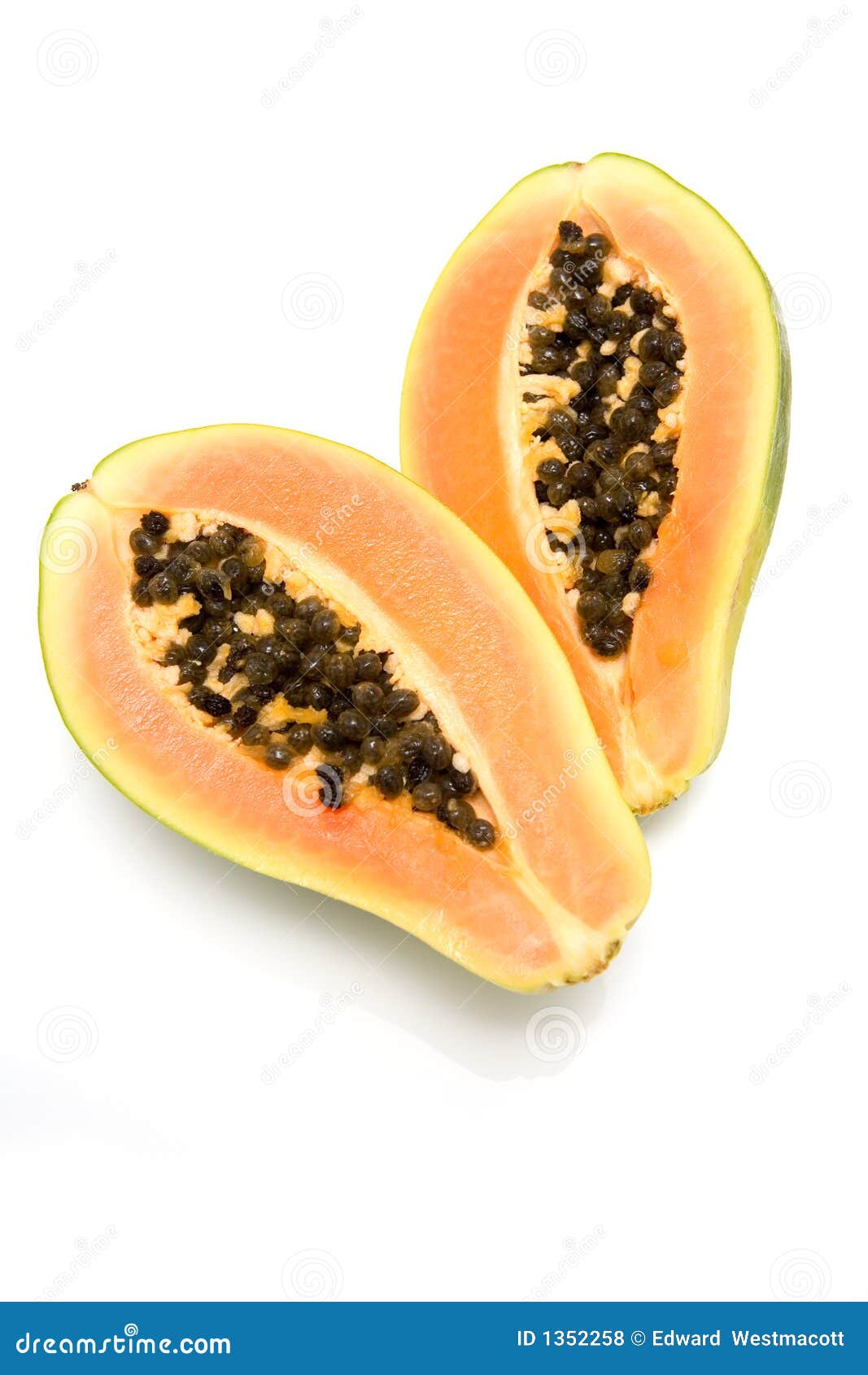 Split Papaya With Seeds In Tropical Setting Royalty-Free Stock ...