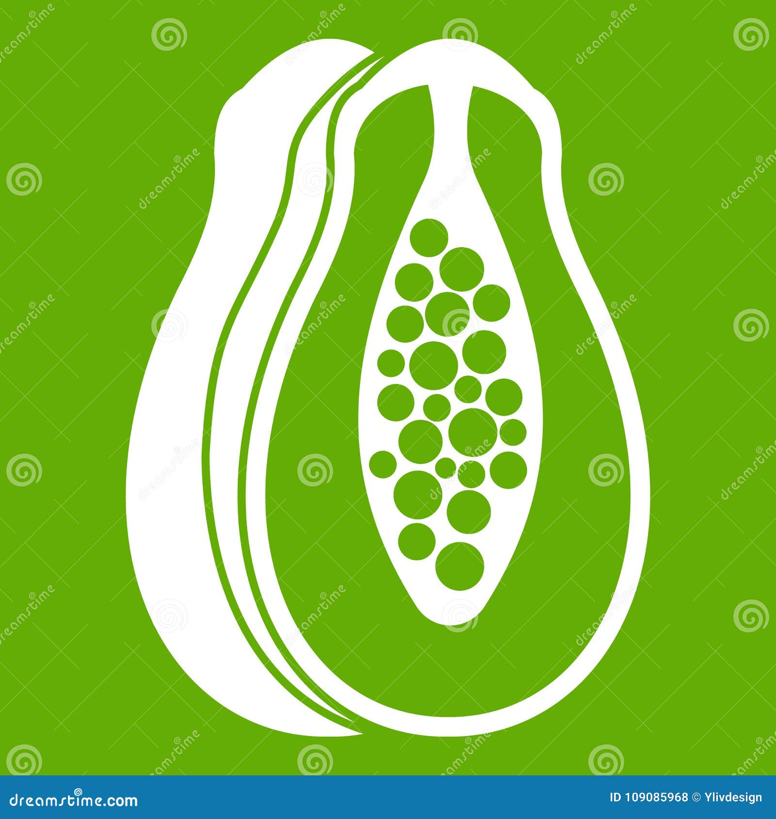 Papaya icon green stock vector. Illustration of health - 109085968