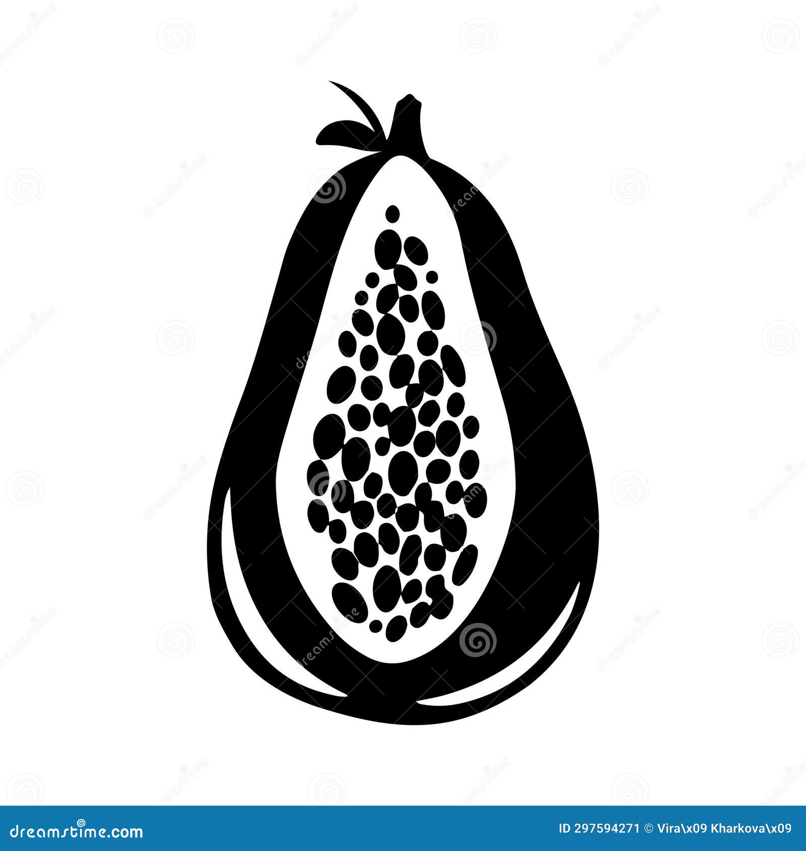 Papaya Icon Vector. Outline Fruit, Line Papaya Symbol. | CartoonDealer ...