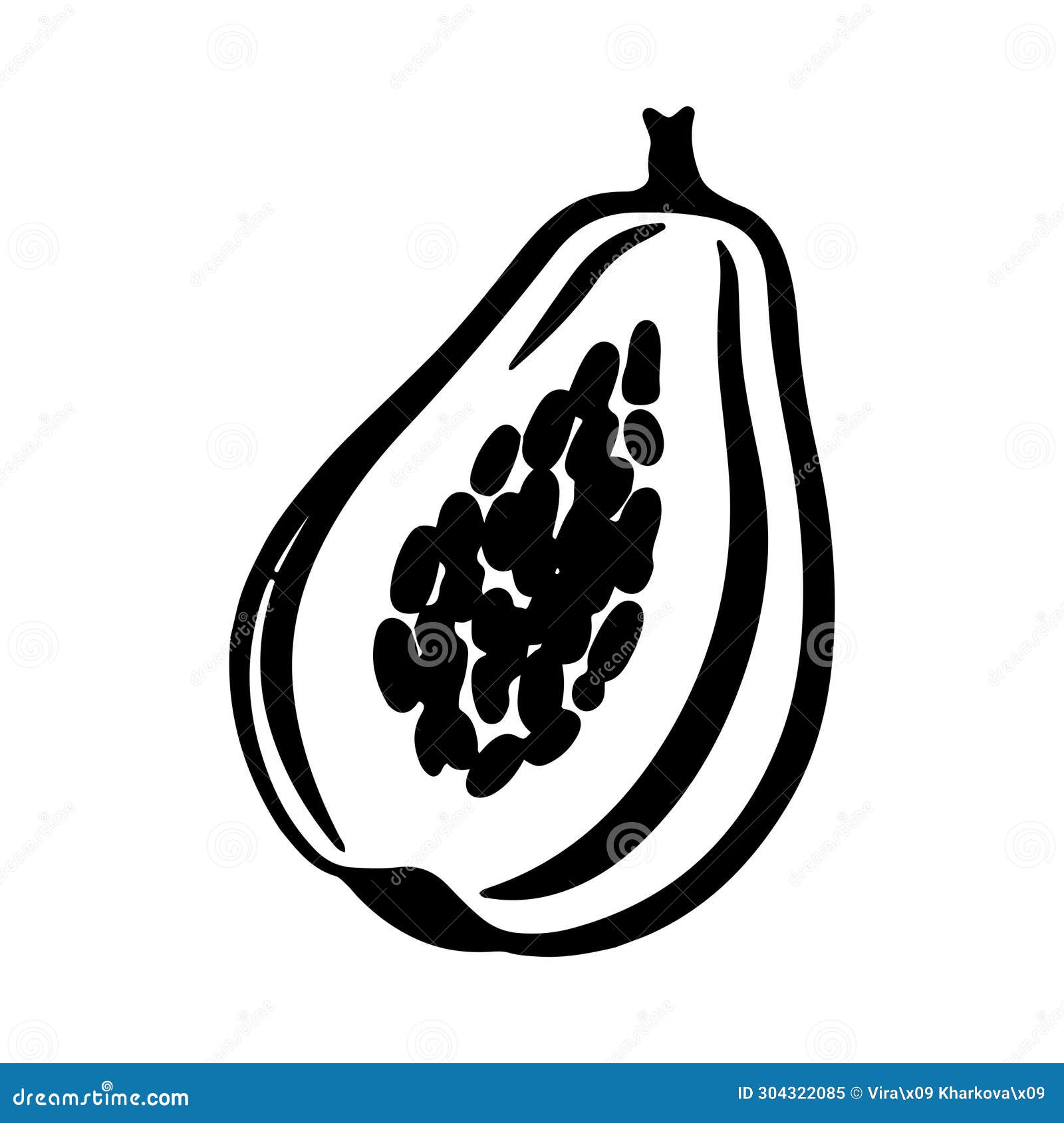 Papaya Icon Vector. Outline Fruit, Line Papaya Symbol. | CartoonDealer ...