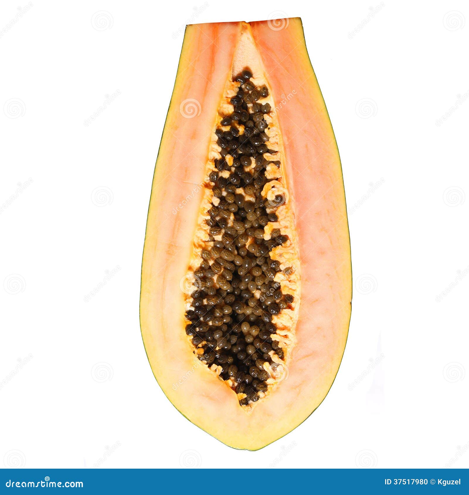 Papaya isolated on white stock photo. Image of pulp, freshness - 37517980