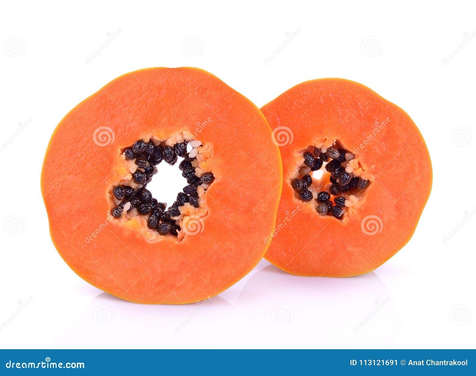 Papaya Isolated on White Backgroound. Stock Image - Image of delicious ...