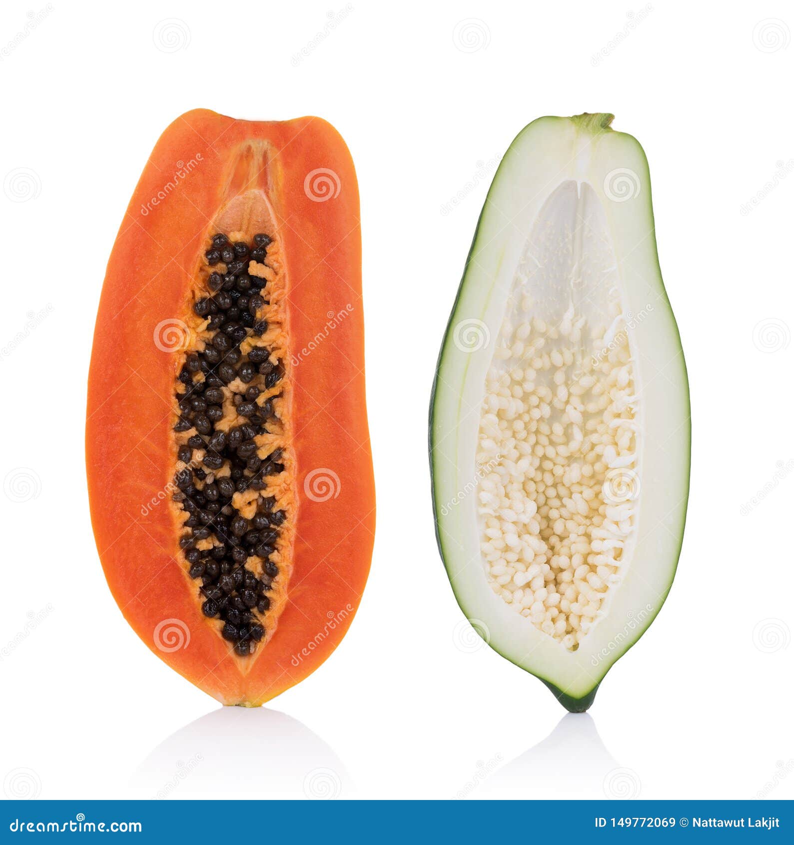 Papaya Isolated on a White Background Stock Image - Image of vegetarian ...