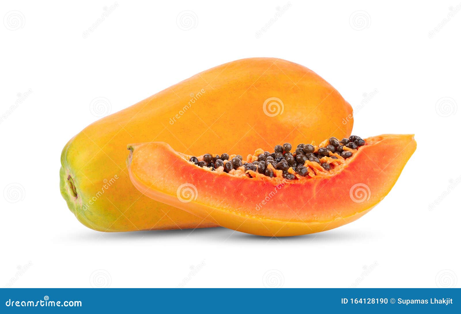 Papaya isolated on white stock photo. Image of background - 164128190