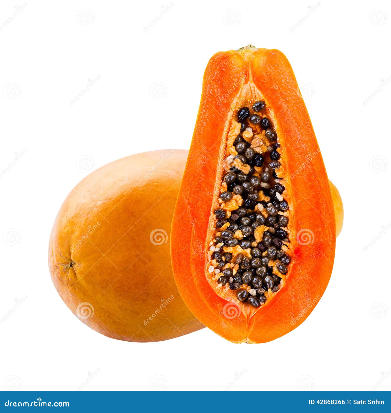 Papaya isolated on white stock photo. Image of dieting - 42868266