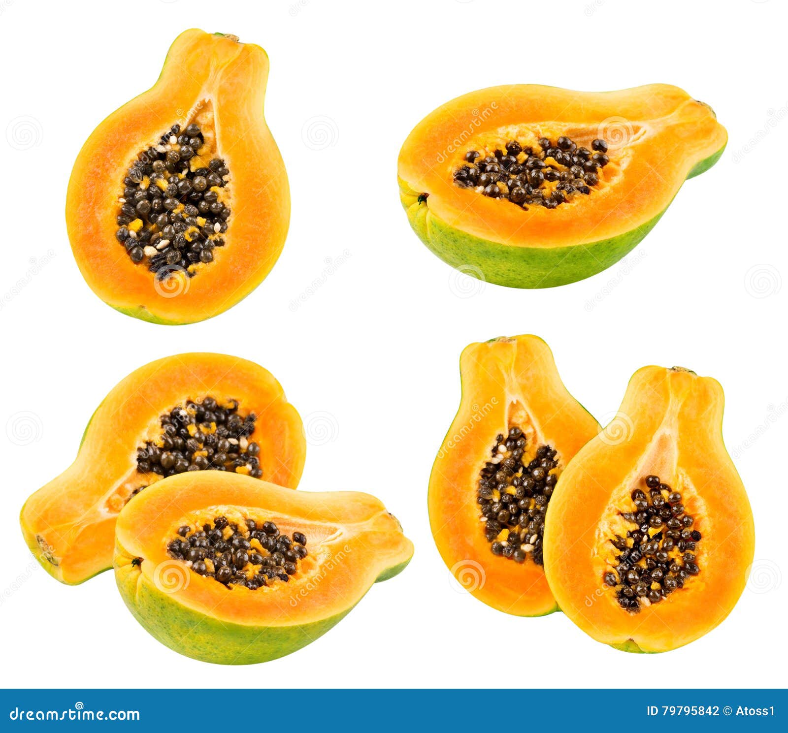 Papaya isolated on white stock photo. Image of cutout - 79795842