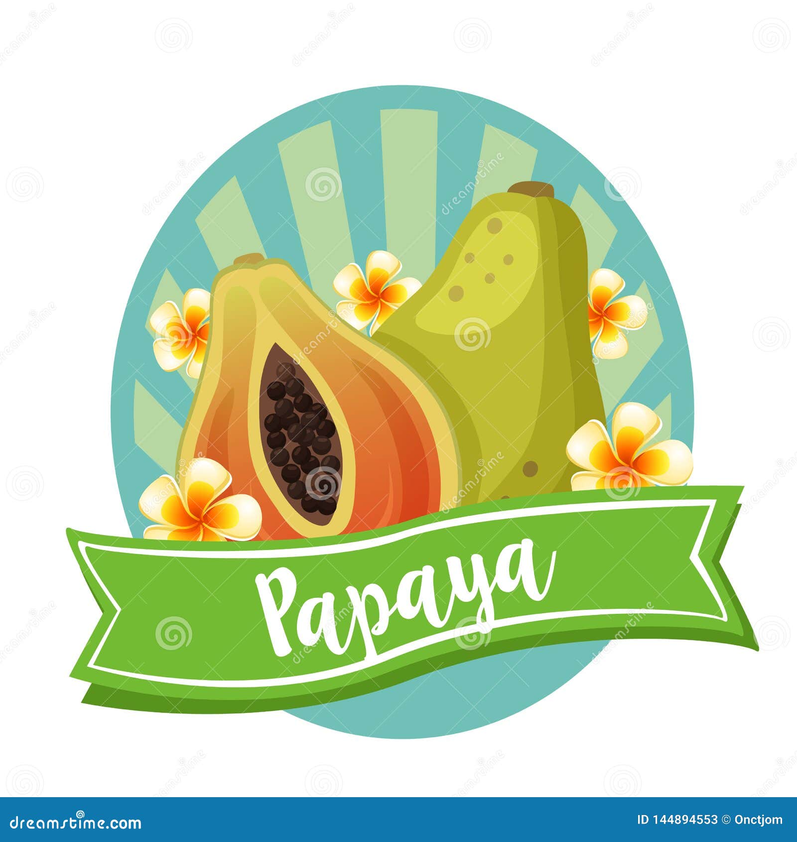Papaya labels exotic fruit stock vector. Illustration of drink - 144894553