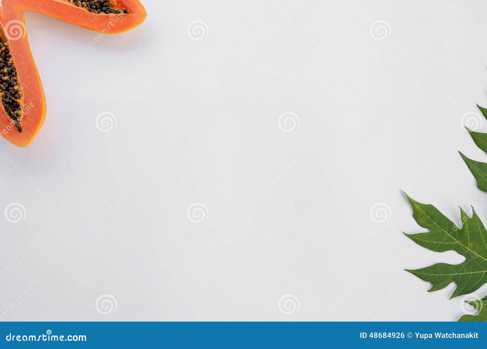 Papaya Leaf Text Frame for Your Text Stock Photo - Image of green, ripe ...