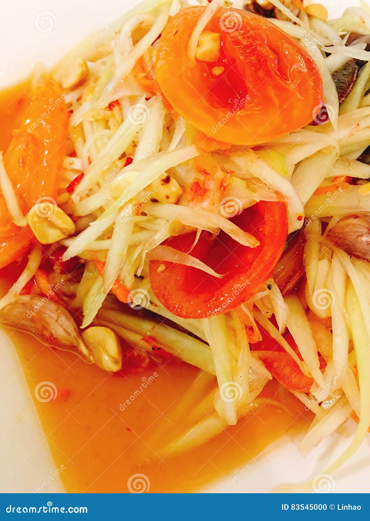 Papaya salad stock photo. Image of food, somtum, papaya - 83545000