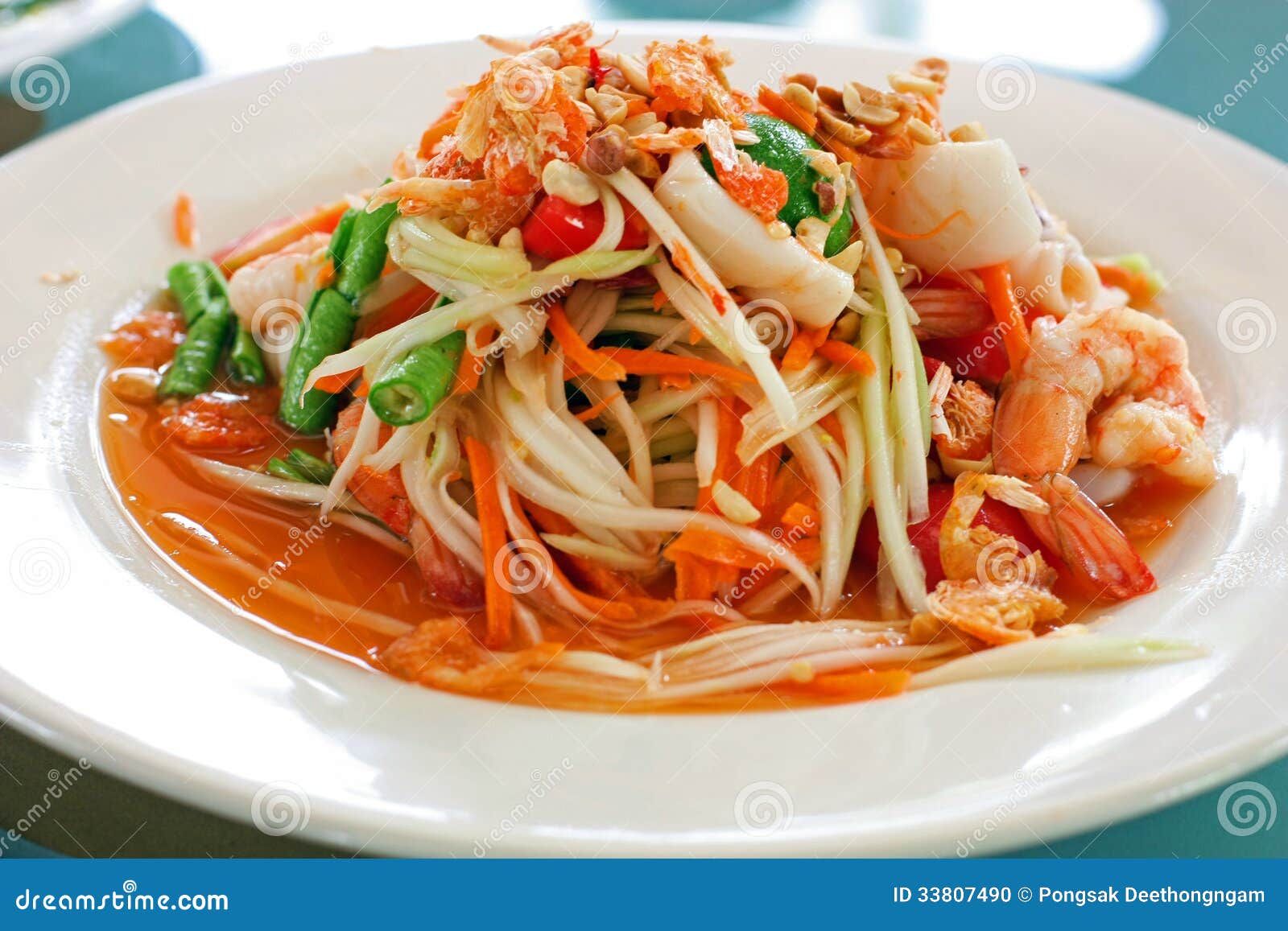 Papaya salad spicy stock photo. Image of healthy, cooking - 33807490