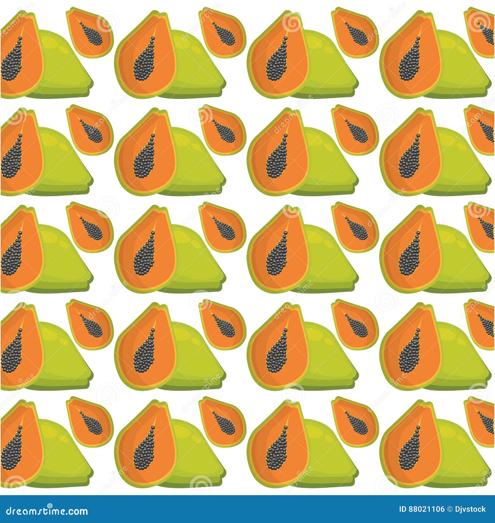 Papaya Seamless Pattern Design Stock Photo - Image of green, fresh ...