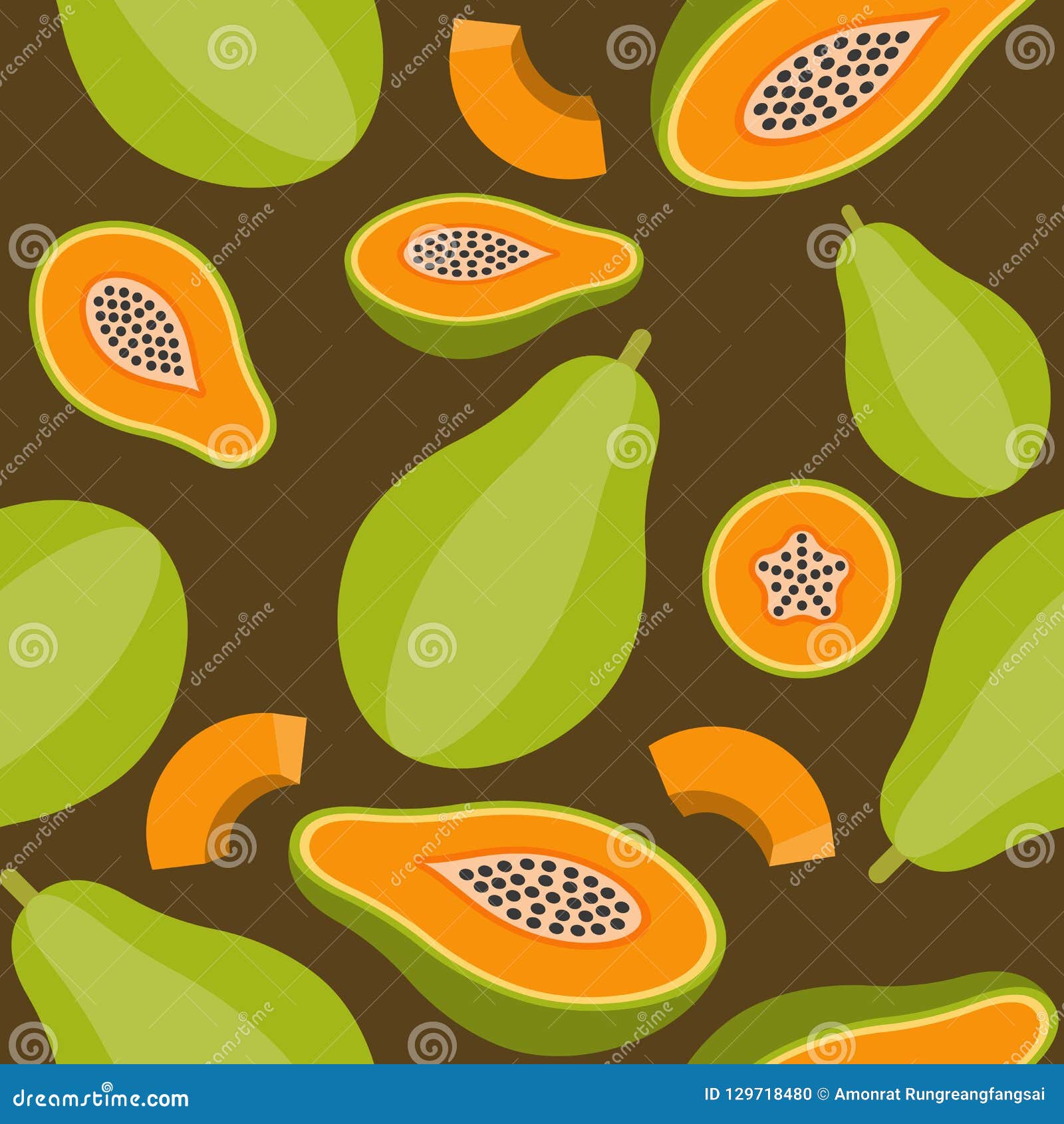 Papaya Seamless Pattern for Wallpaper or Wrapping Paper Stock Vector ...