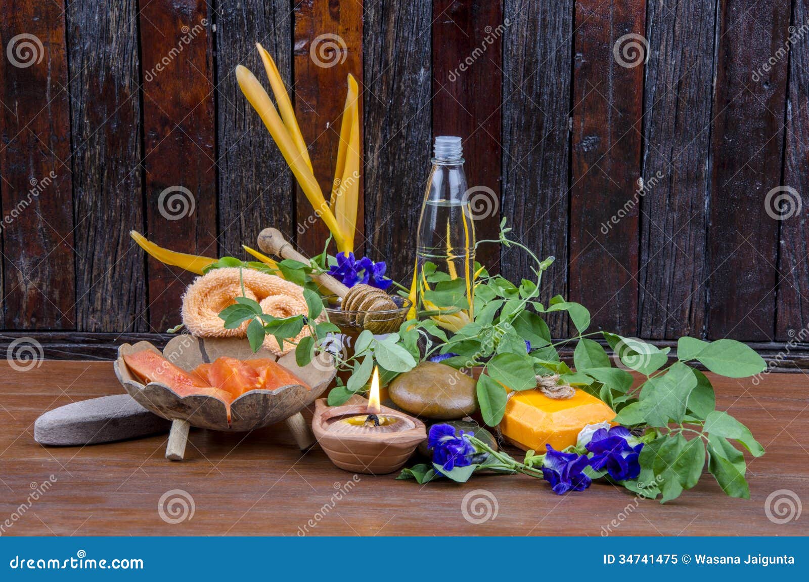 Papaya soap stock image. Image of relaxation, honey, scrub - 34741475