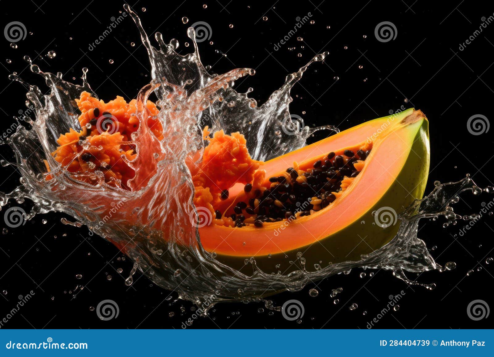Papaya Splash: a Burst of Tropical Delight. Generative AI Stock Image ...