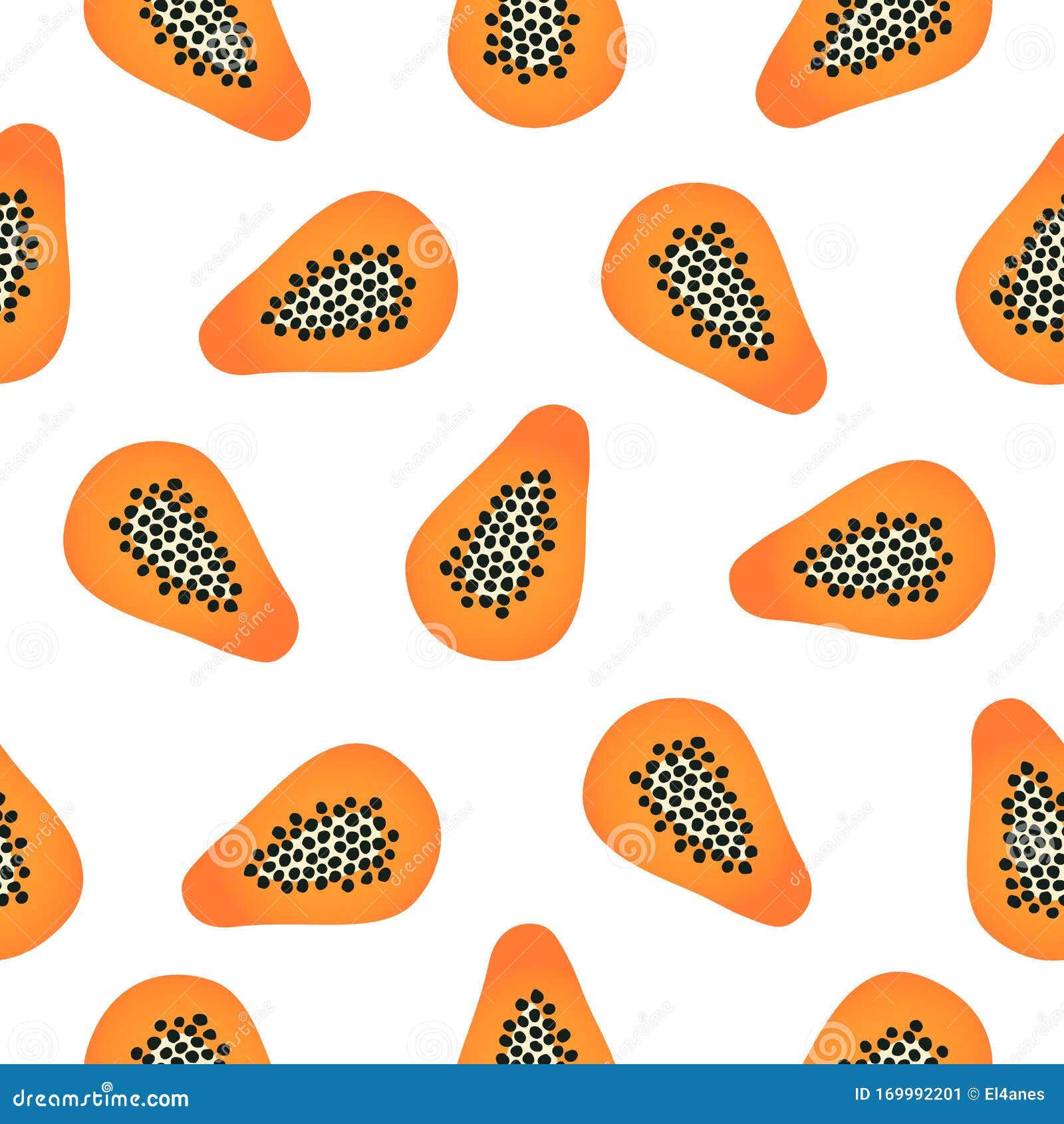 Papaya vector pattern stock vector. Illustration of wallpaper - 169992201