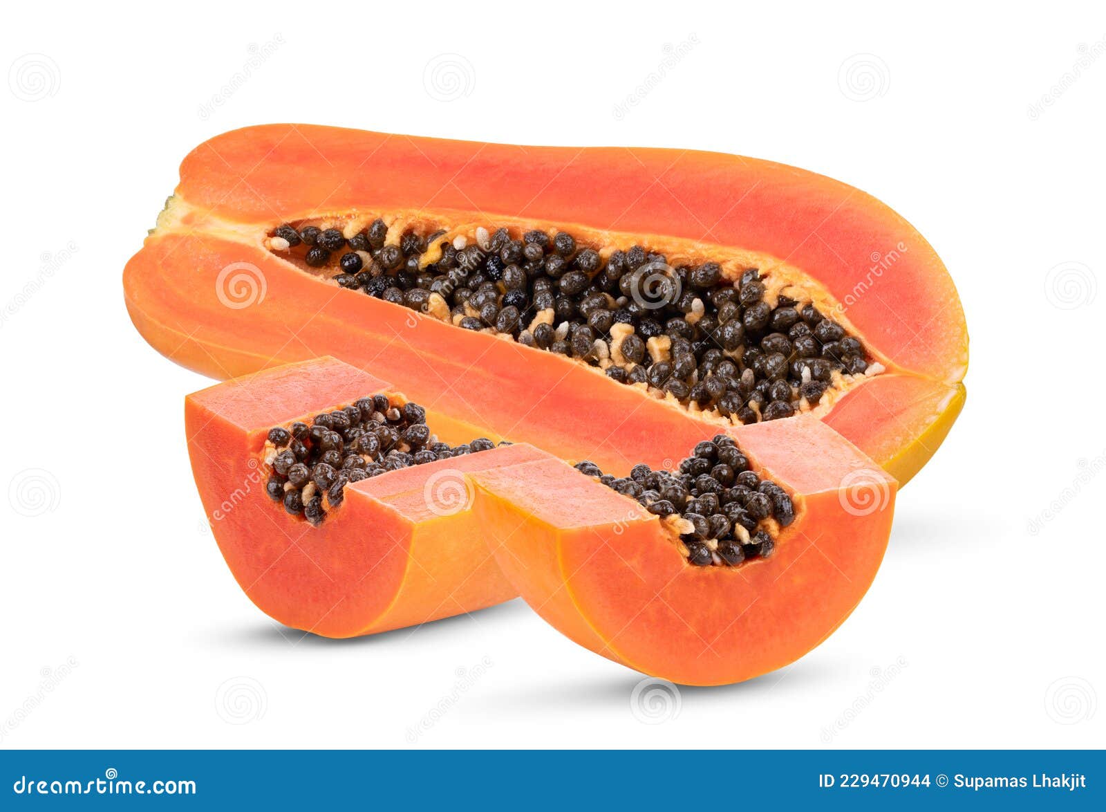 Papaya on white background stock photo. Image of juicy - 229470944