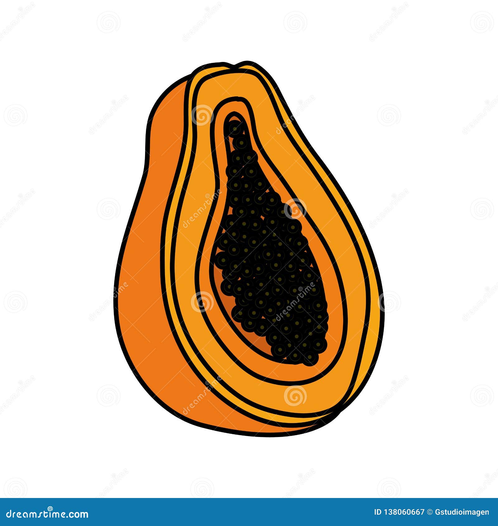 Papayo fresh fruit icon stock vector. Illustration of nature - 138060667
