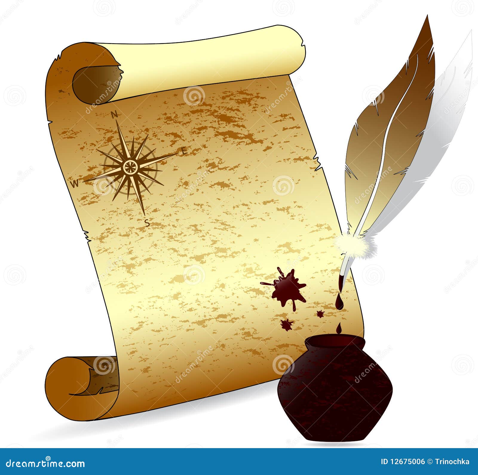 Papel antigo do rolo ilustração do vetor. Ilustração de letra - 12675006