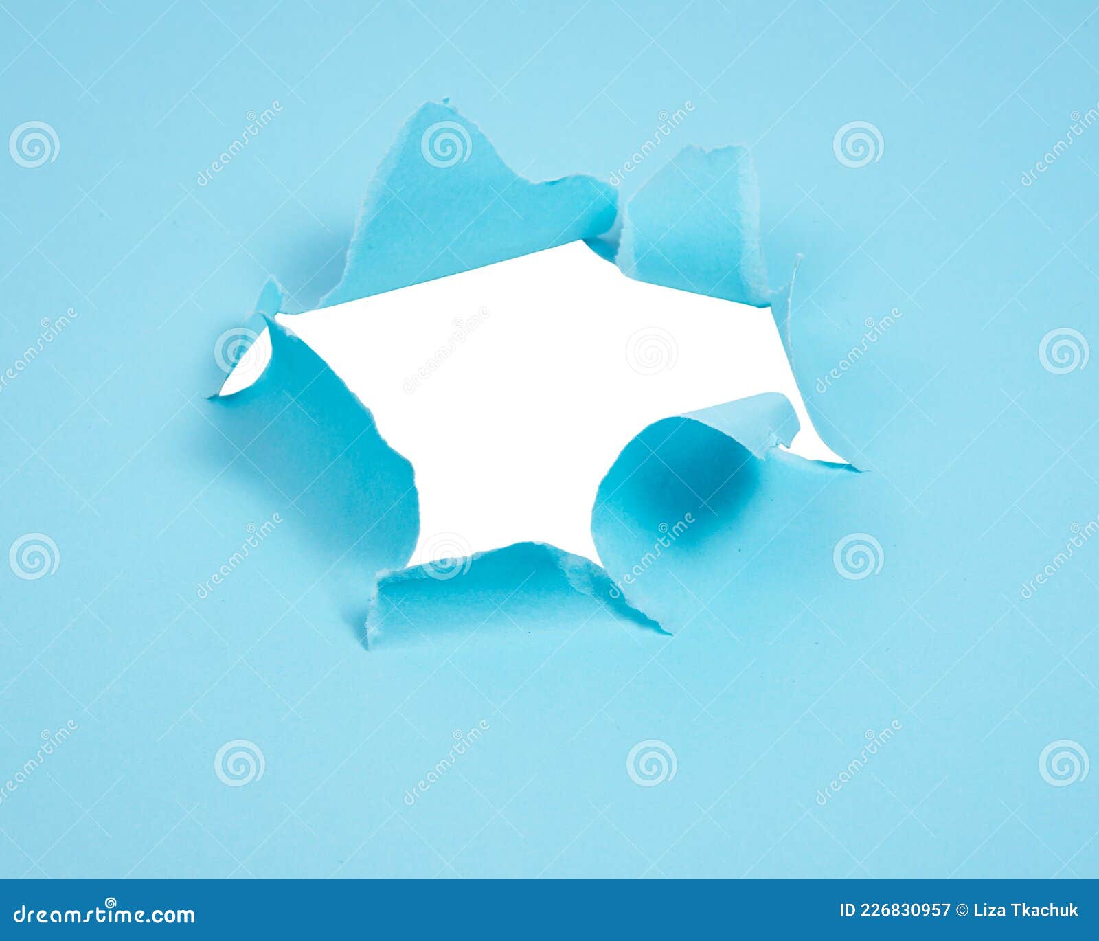 Papel Azul Roto Entero Con Espacio De Copia Imagen de archivo - Imagen ...