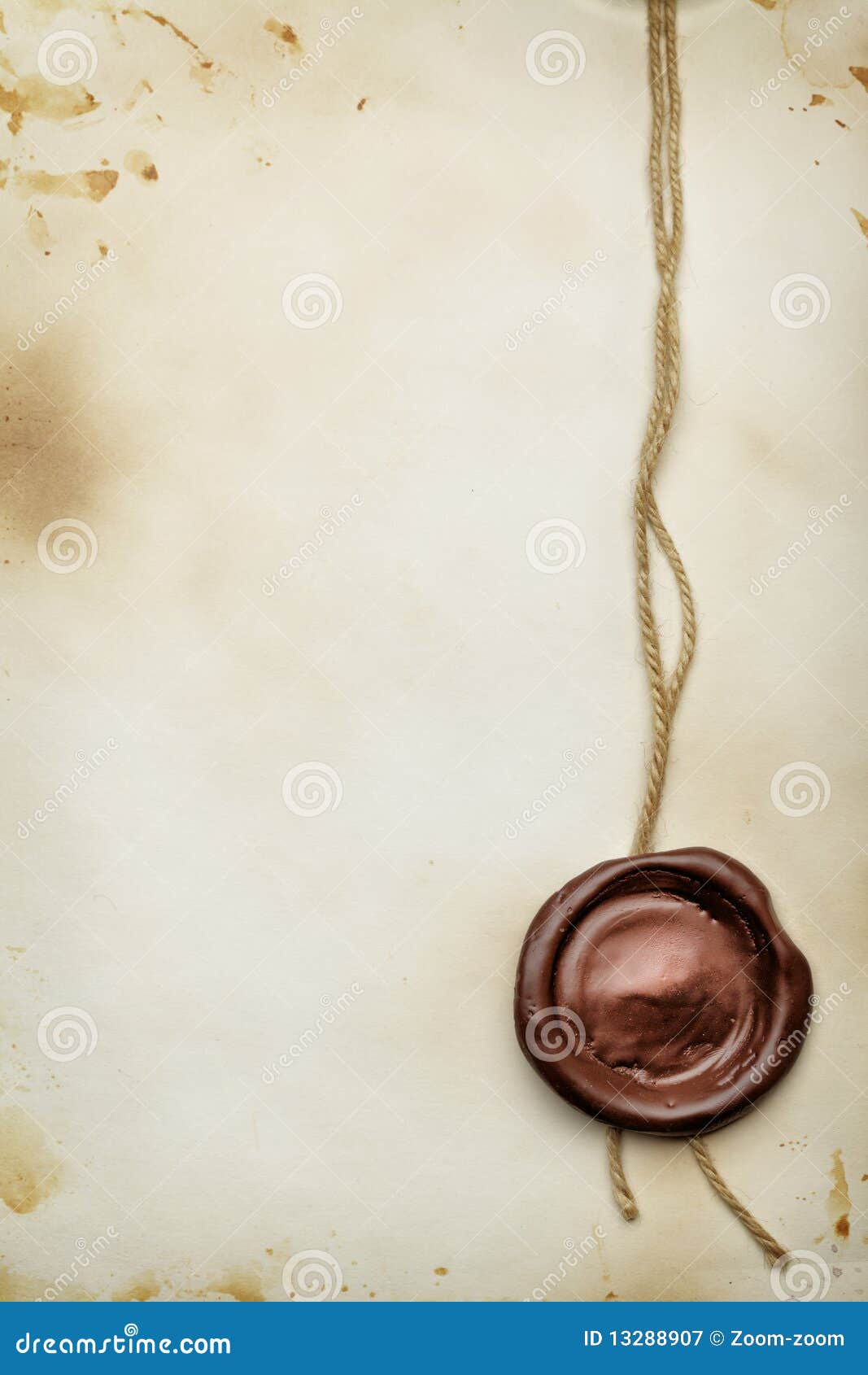 Papel com selo da cera imagem de stock. Imagem de original - 13288907