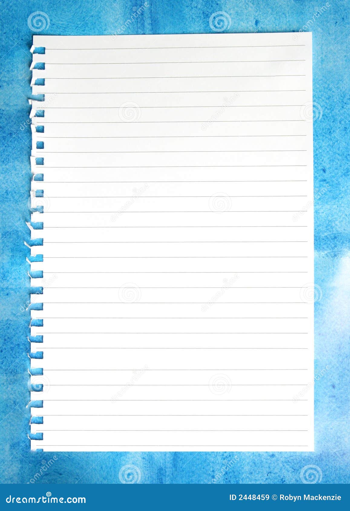 Papel de carta en azul imagen de archivo. Imagen de notepaper - 2448459