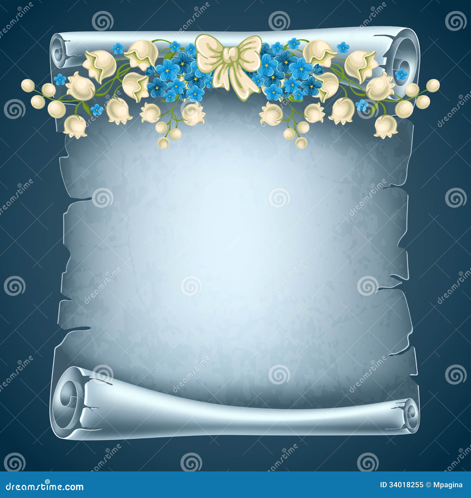 Papel de la voluta ilustración del vector. Ilustración de postal - 34018255