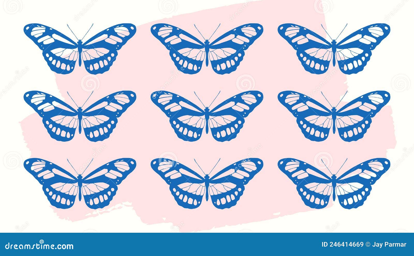Papel De Parede Da Borboleta Azul E Rosa Ilustração Stock - Ilustração ...