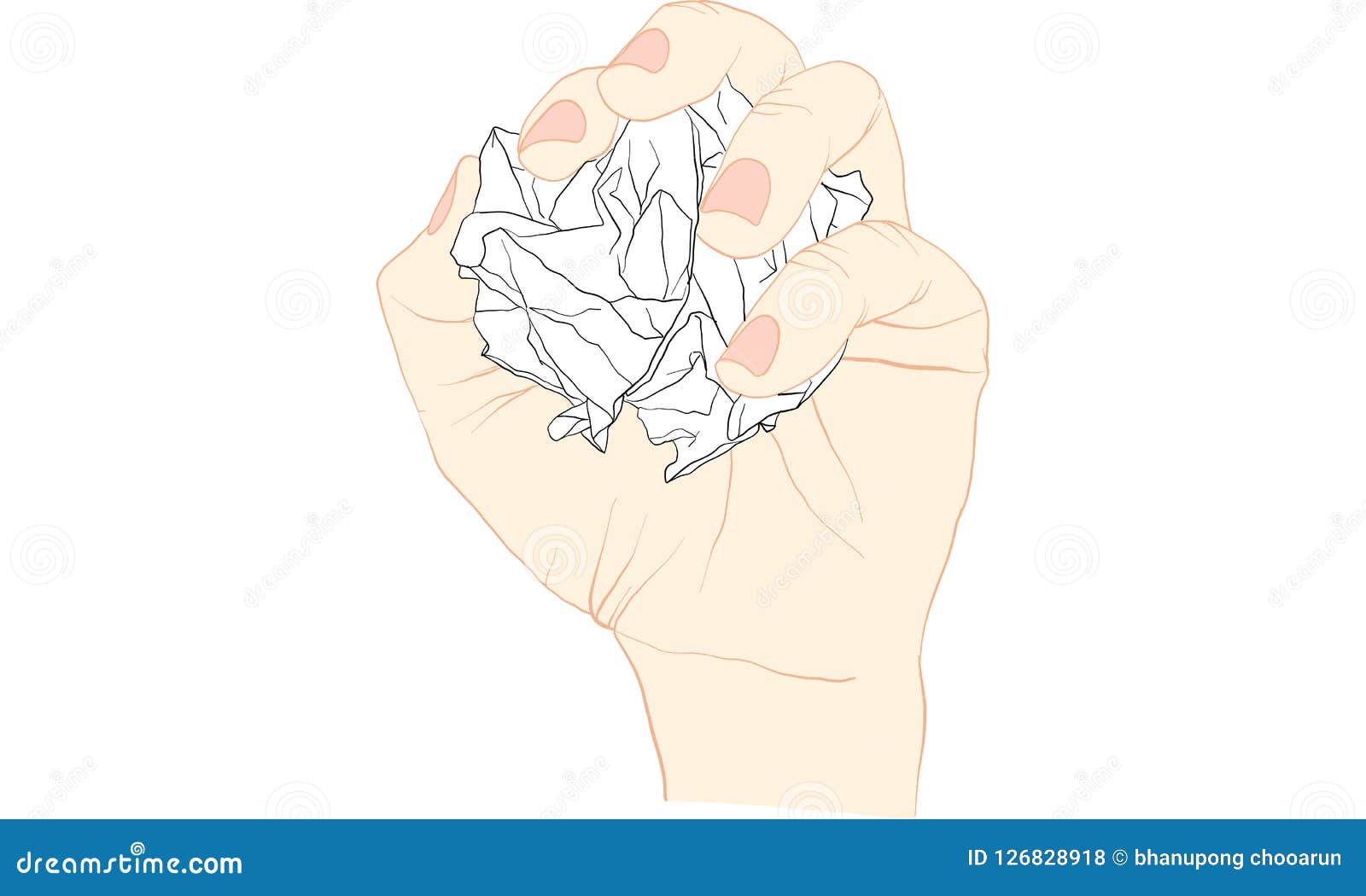 Papel De Rasgado Y Crooking De La Mano, Vector Ilustración del Vector ...