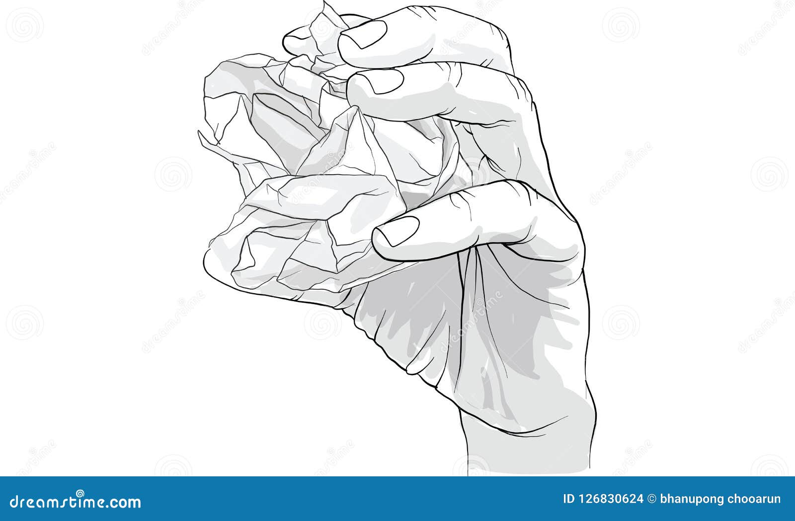 Papel De Rasgado Y Crooking De La Mano, Vector Ilustración del Vector ...