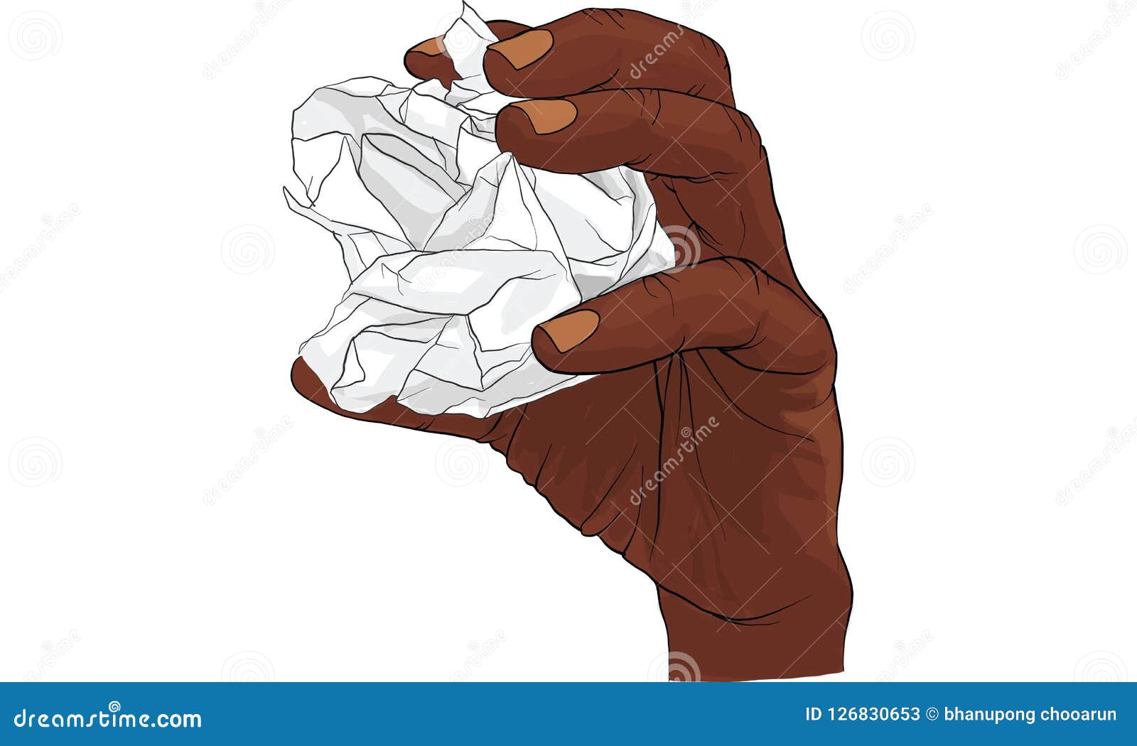 Papel De Rasgado Y Crooking De La Mano, Vector Ilustración del Vector ...