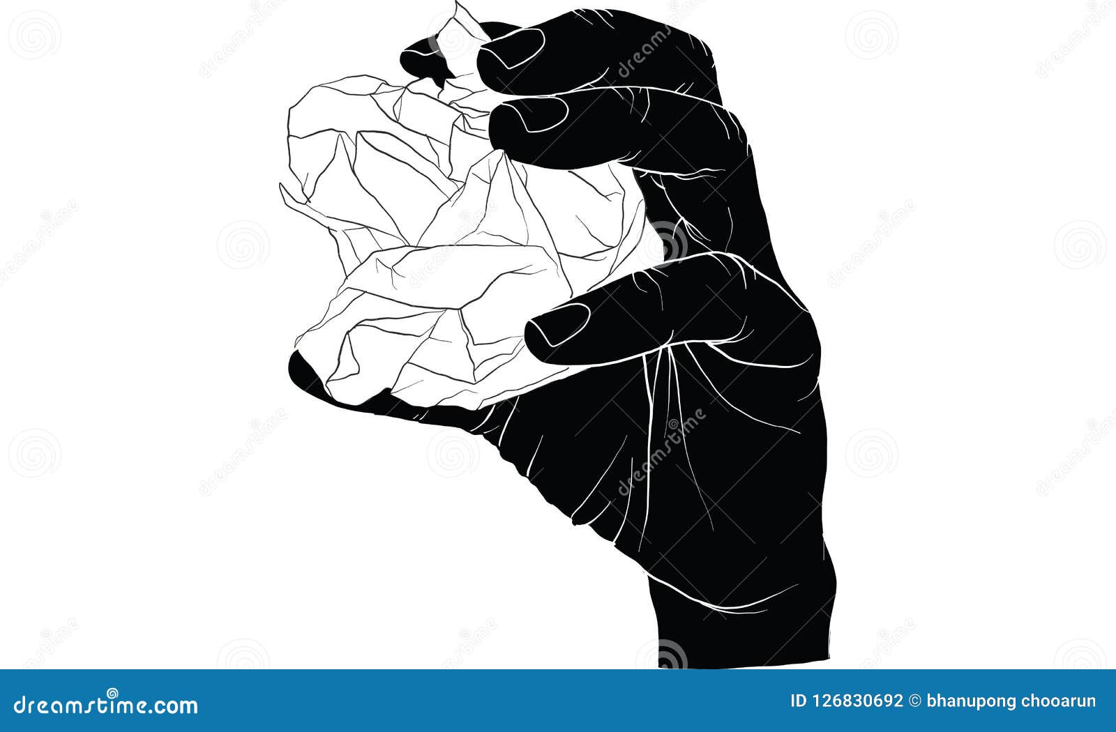 Papel De Rasgado Y Crooking De La Mano, Vector Ilustración del Vector ...