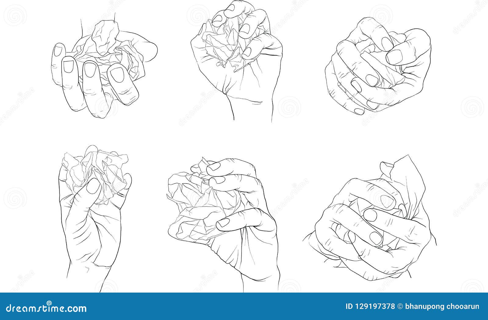 Papel De Rasgado Y Crooking De La Mano, Vector Ilustración del Vector ...