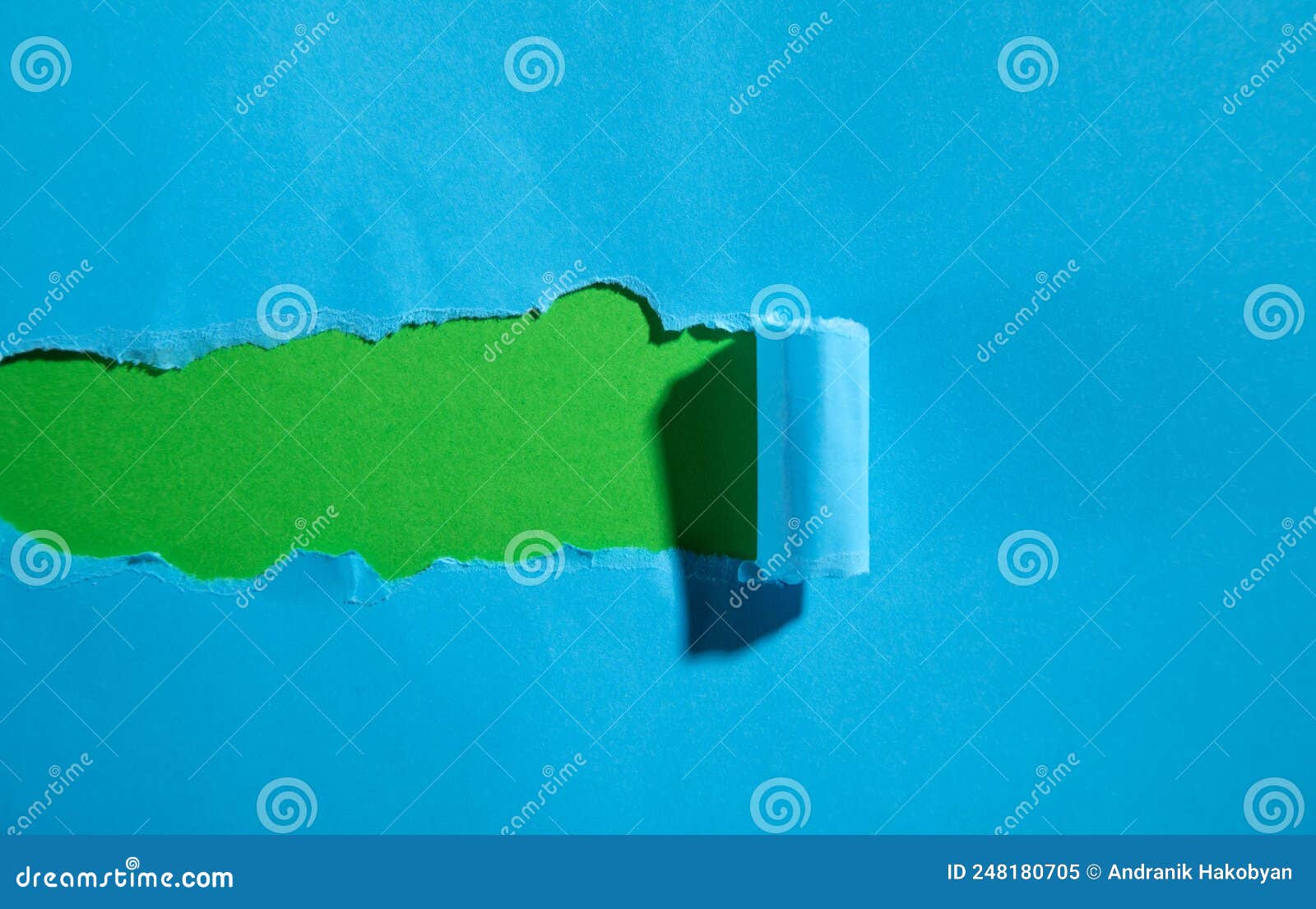 Papel Roto Verde Y Azul. Espacio Para El Texto Imagen de archivo ...