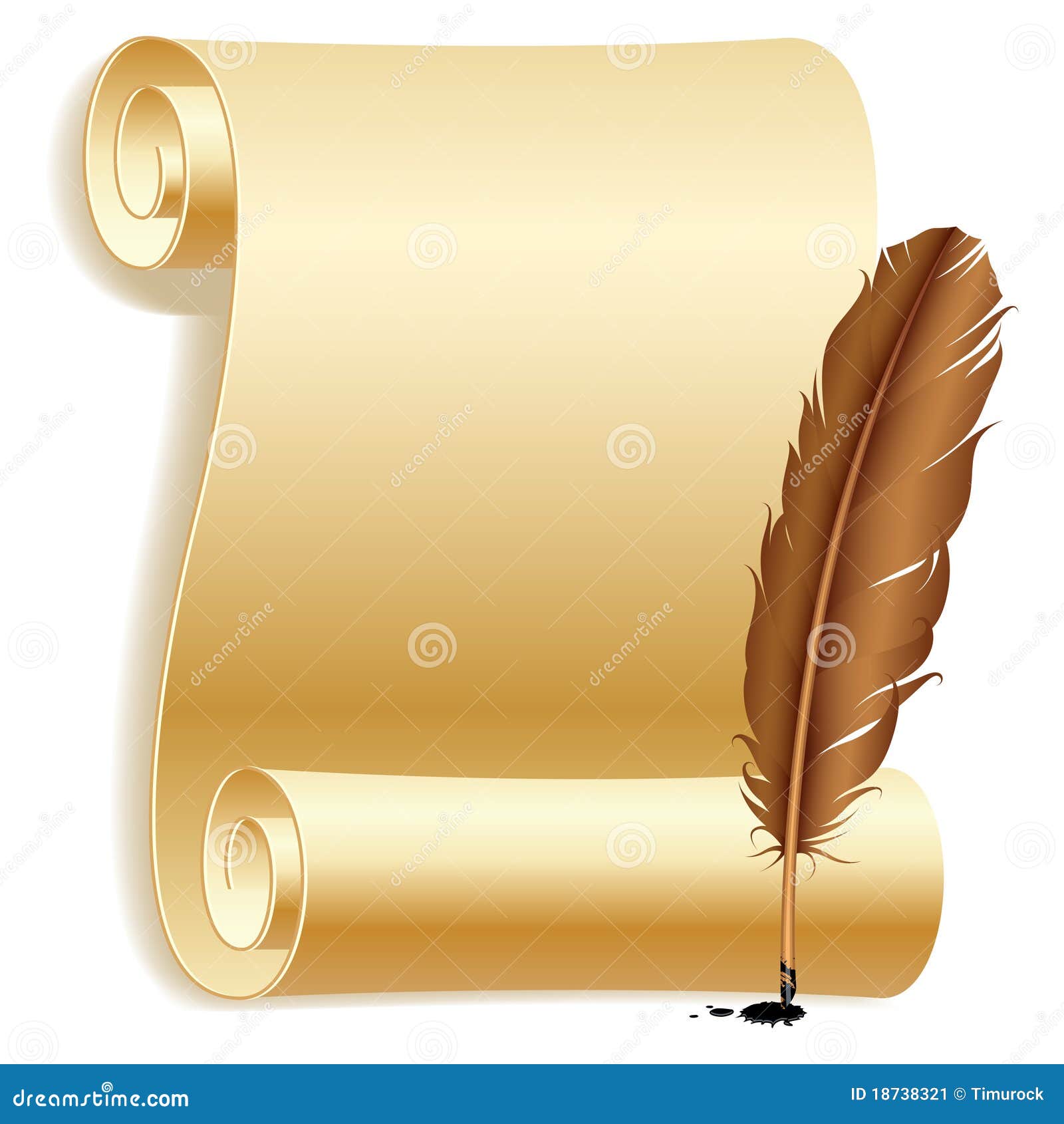 Papel y pluma. ilustración del vector. Ilustración de cartel - 18738321